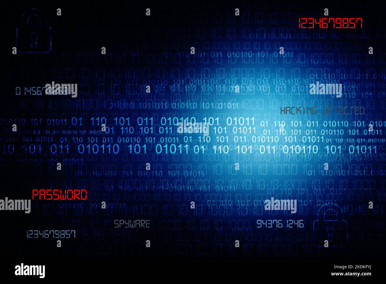 2d illustration Abstract futuristic electronic circuit technology ...