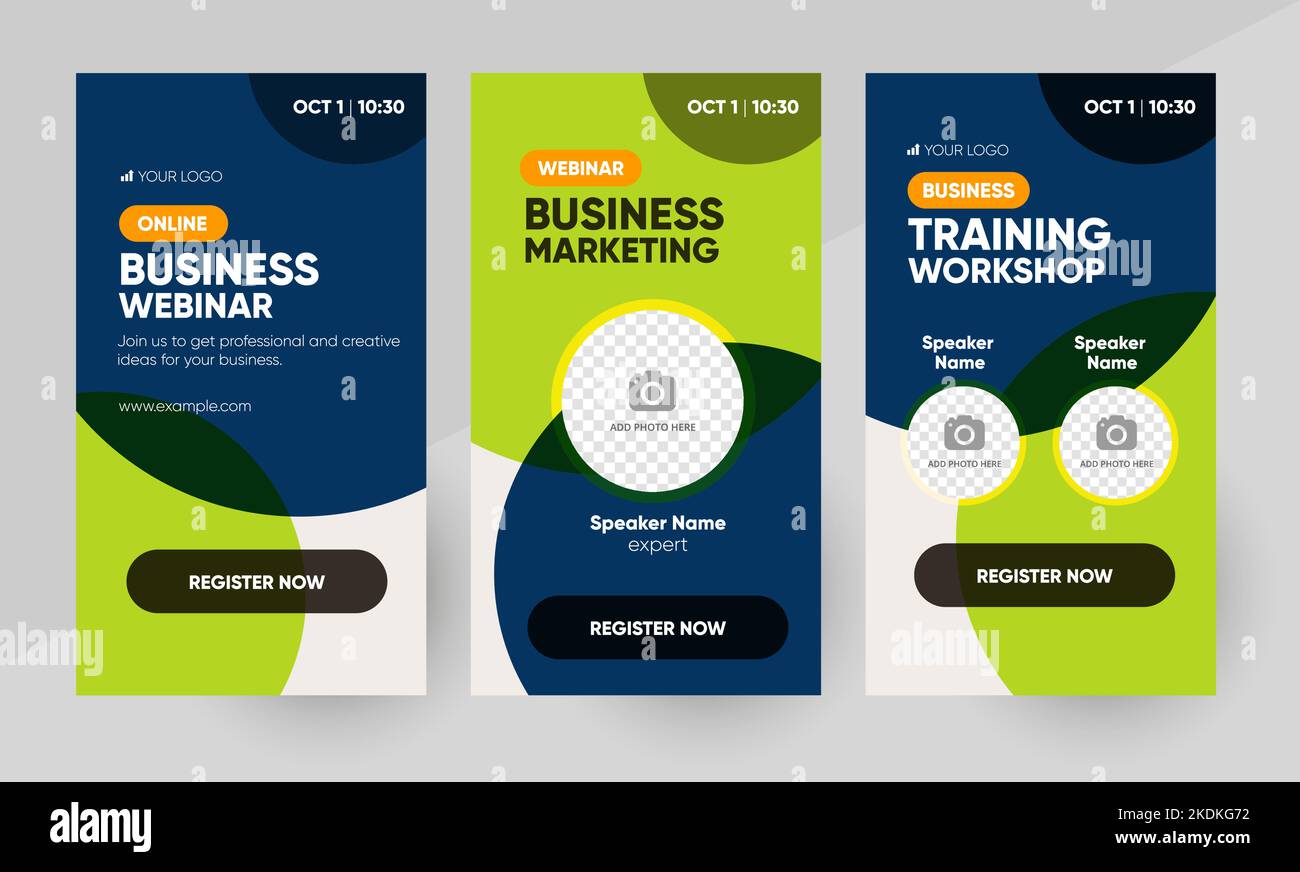 Business marketing training webinar social media story template ...