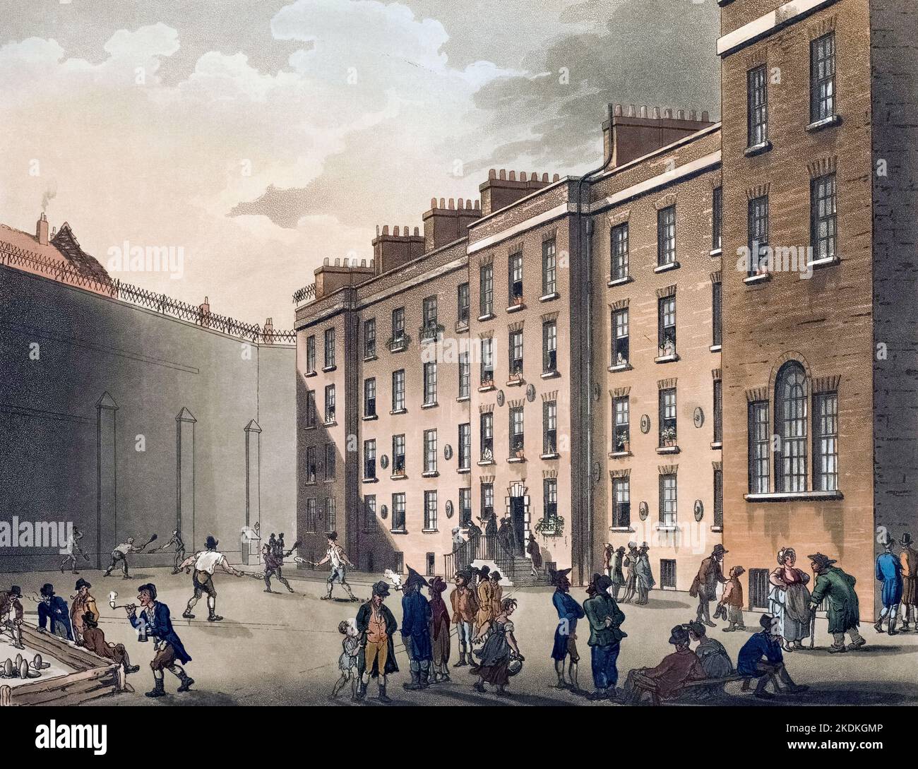 Fleet Prison. Circa 1808. After a work by August Pugin and Thomas ...