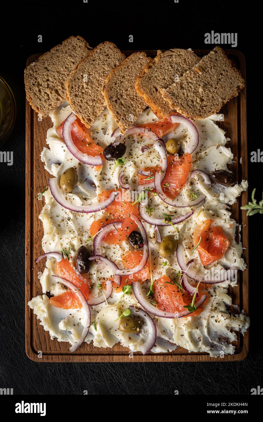 Homemade trendy Butter Board Stock Photo - Alamy