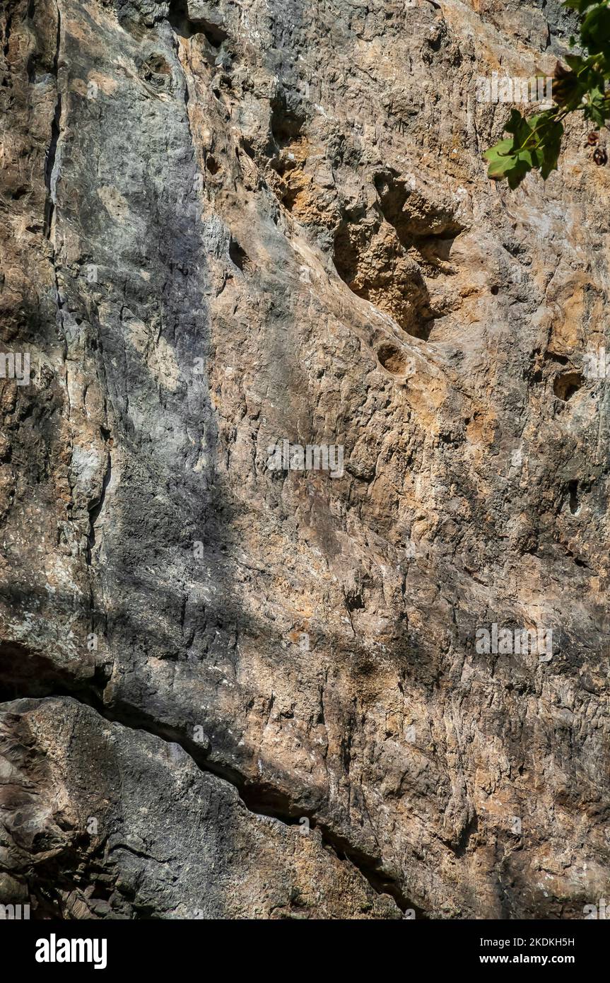 Ancient pickwork and stemple sockets from lead-mining, high on a ...