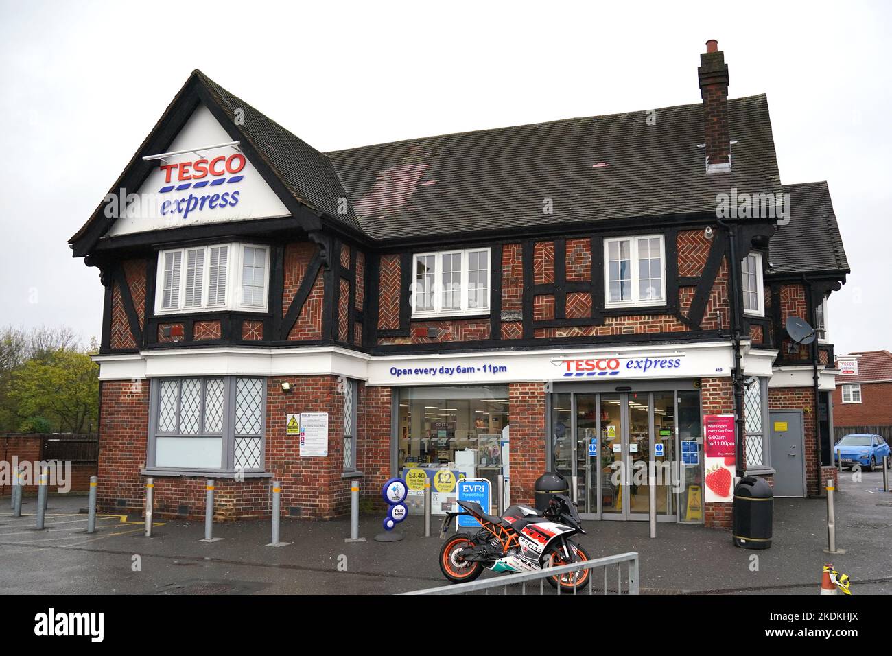 The scene in Hanworth Road, Hounslow, west London, where a 14-year-old ...