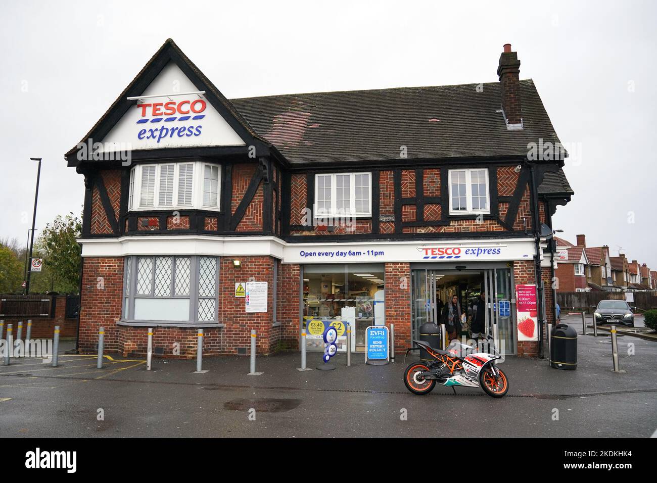 The scene in Hanworth Road, Hounslow, west London, where a 14-year-old ...