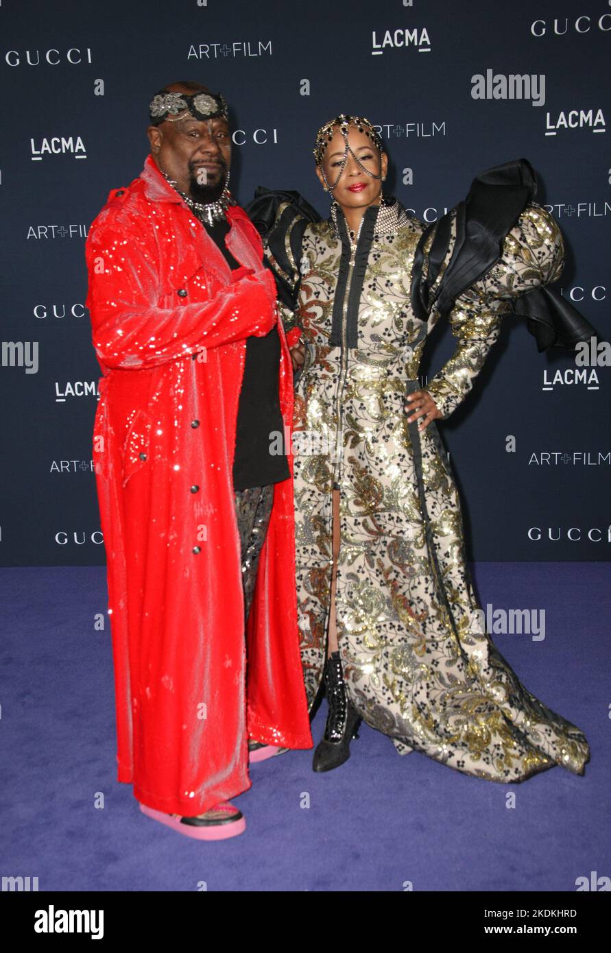 George Clinton and Stephanie Lynn Clinton attend the 2022 LACMA ART ...