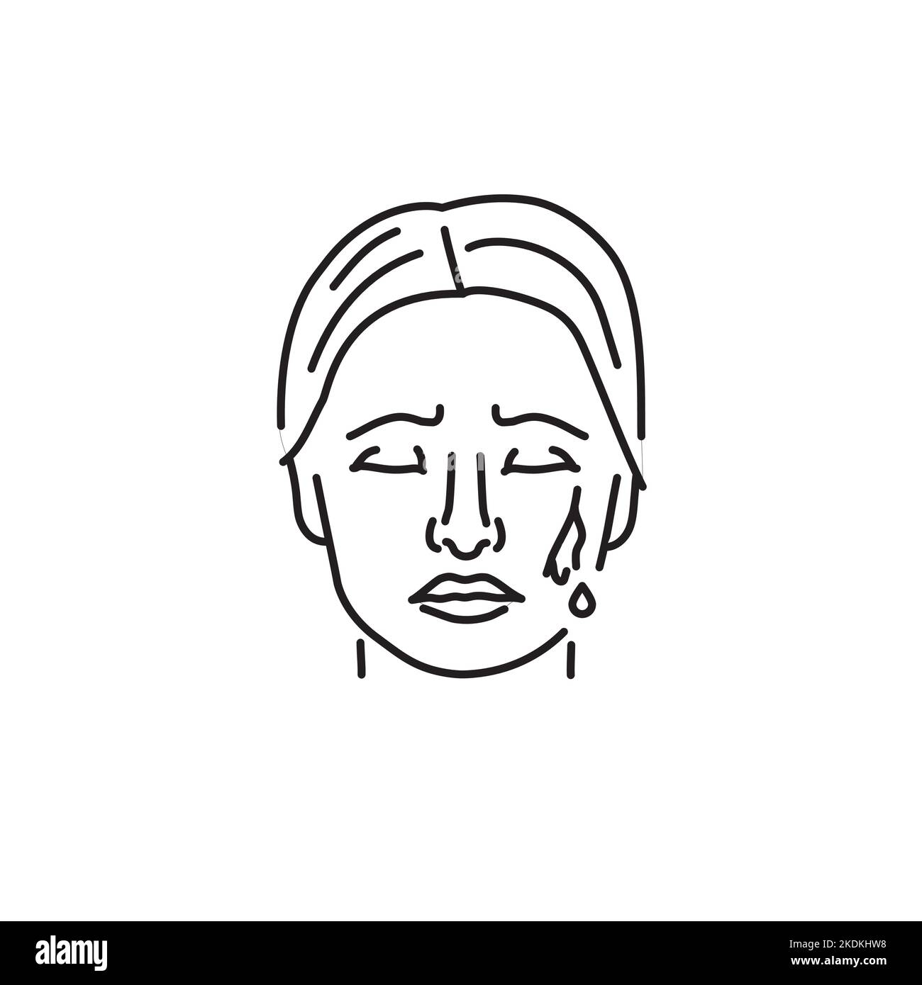 Blood sad woman face color line icon. Injuries concept Stock Vector ...
