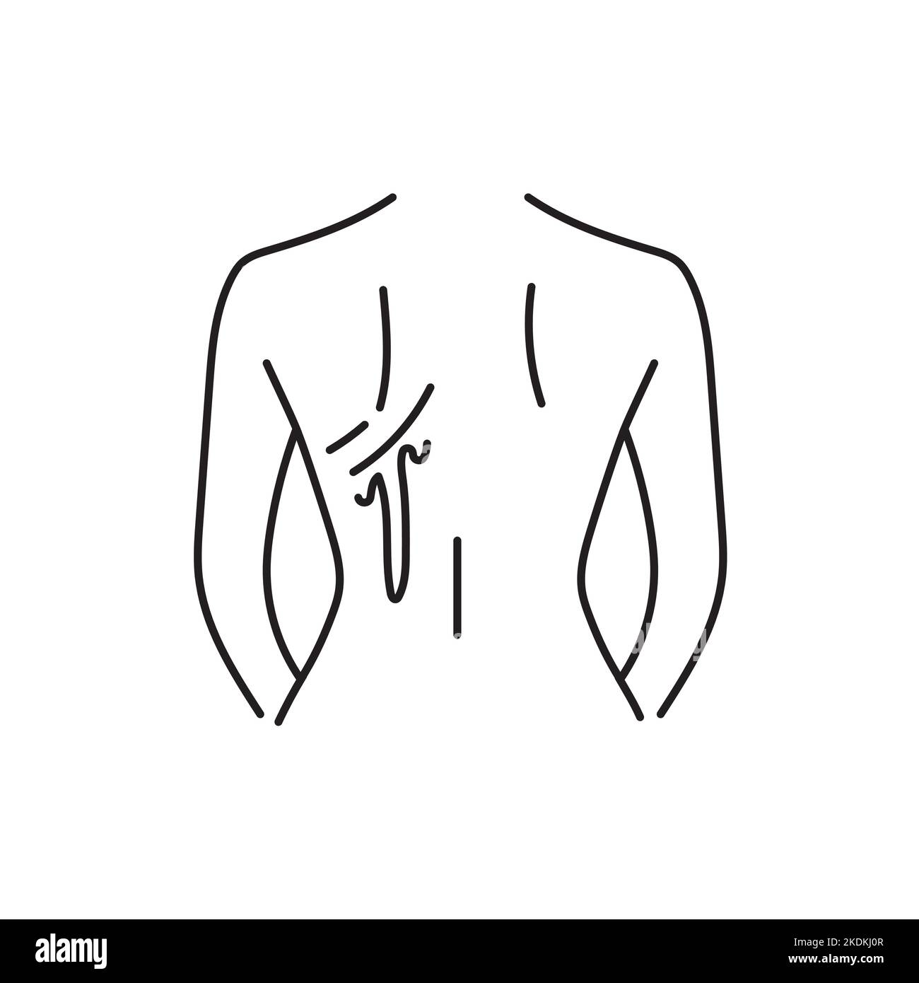 A cut on the back color line icon. Injuries concept Stock Vector Image ...