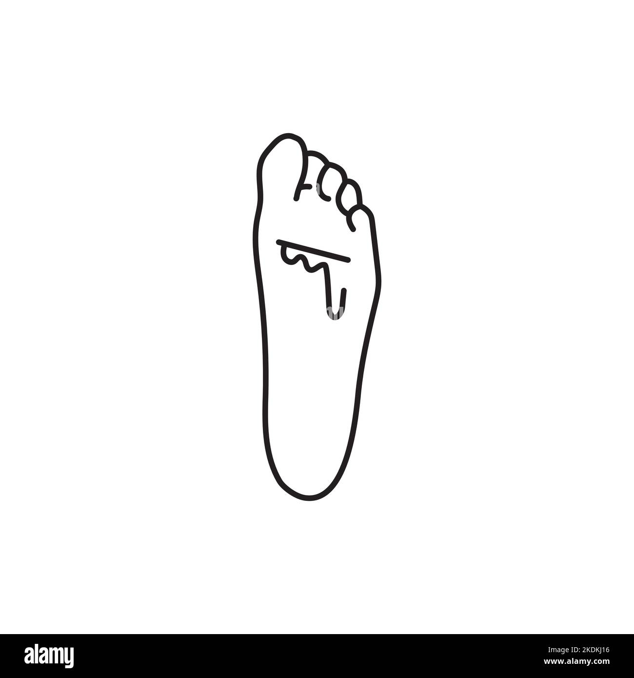 Cut on the feet color line icon. Injuries concept Stock Vector Image ...