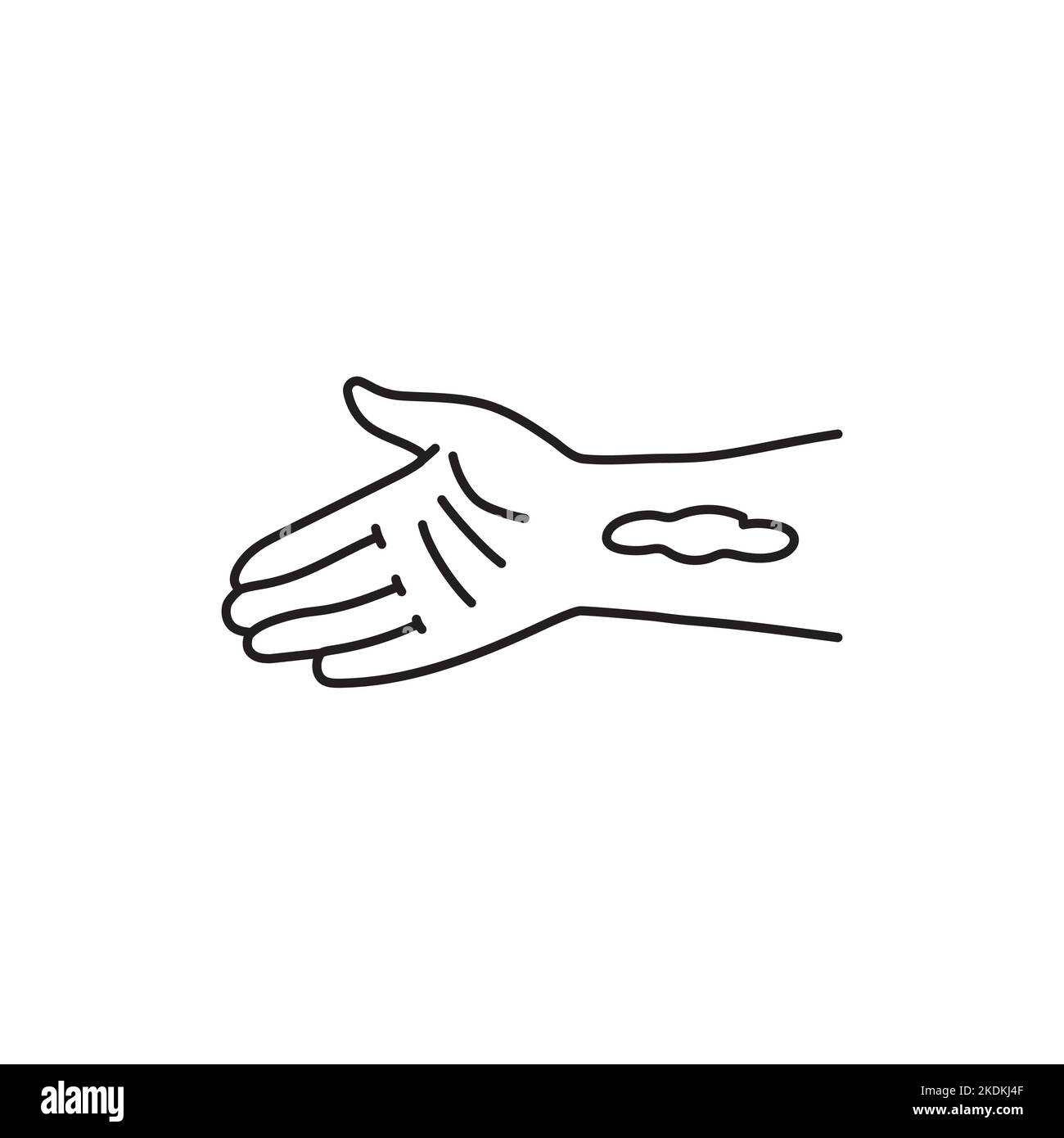 Arterial bleeding from hand color line icon. Injuries concept Stock ...