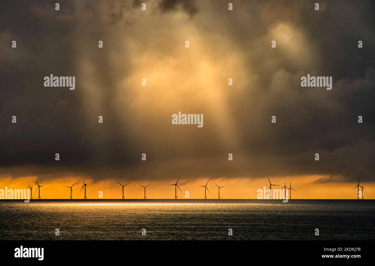 Wind Turbine sunset (2 Stock Photo - Alamy