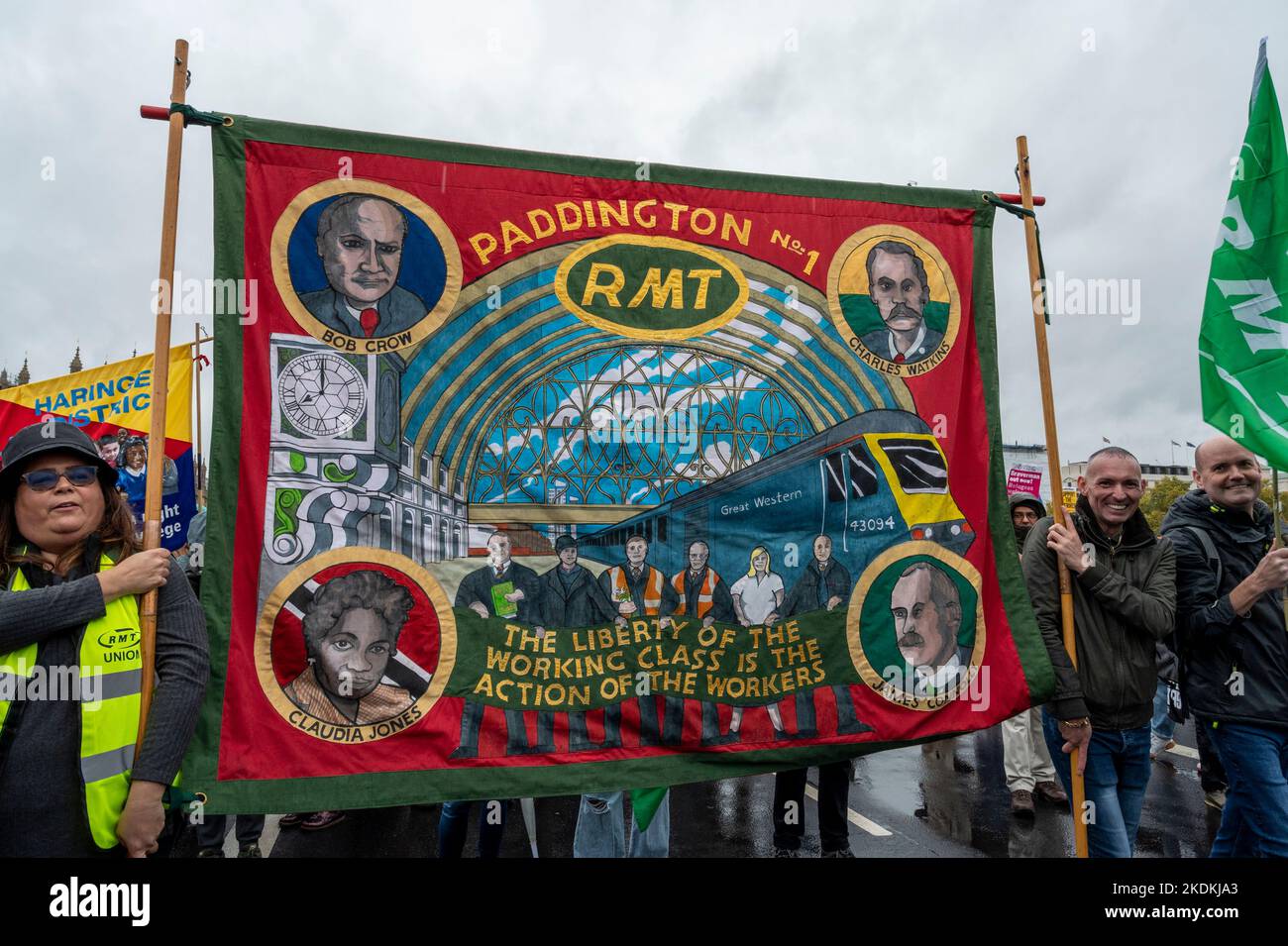 Banner of the RMT, the Rail, Maritime and Transport Workers Union ...