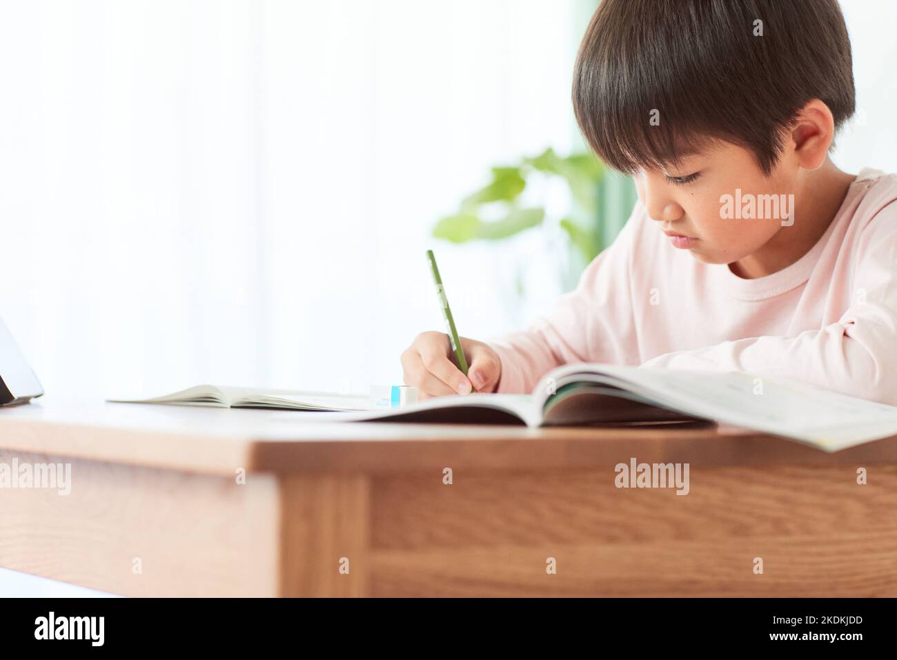 Japanese kid studying at home Stock Photo - Alamy