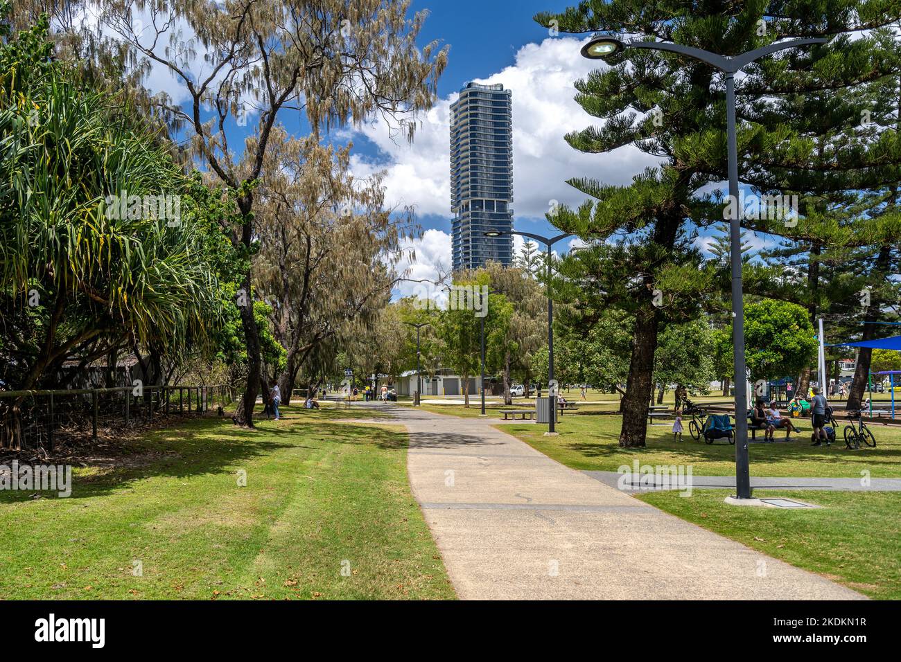 Gold Coast, Queensland, Australia - Pratten Park footpath in Broadbeach ...