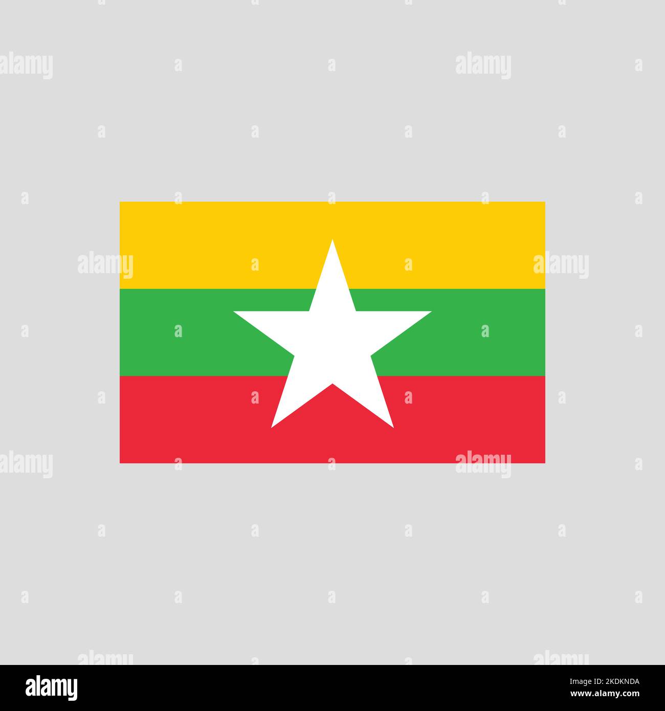 Flag of Myanmar color line element. Vector element for web page Stock ...