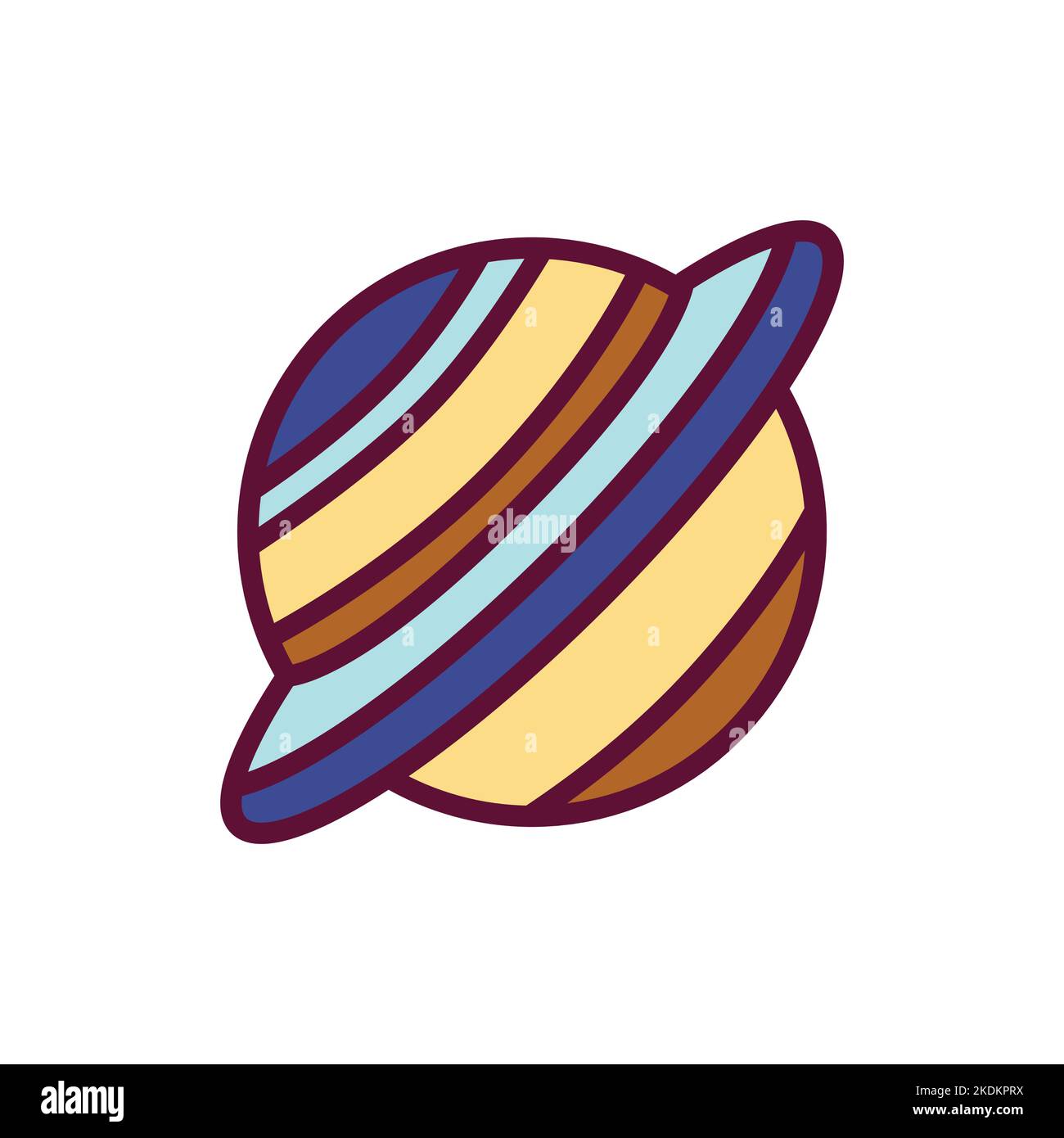 Saturn planet color line icon. Pictogram for web page, mobile app ...