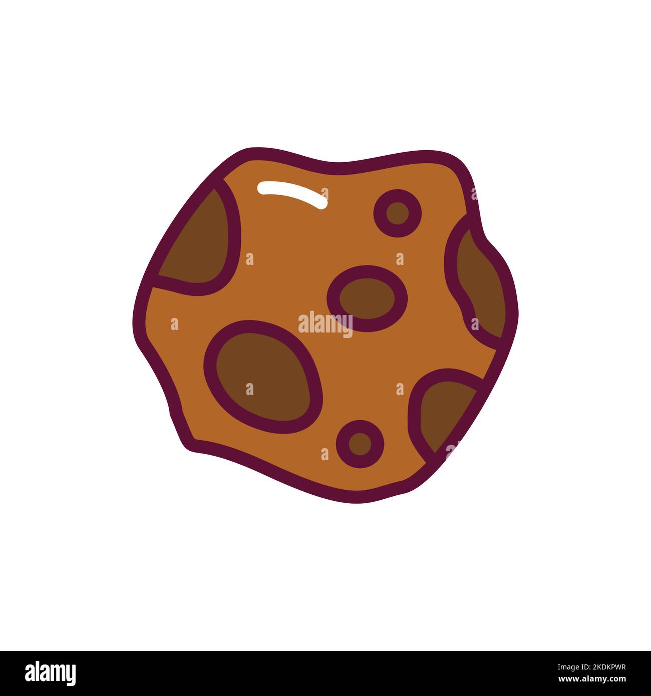 Asteroid color line icon. Pictogram for web page, mobile app, promo ...