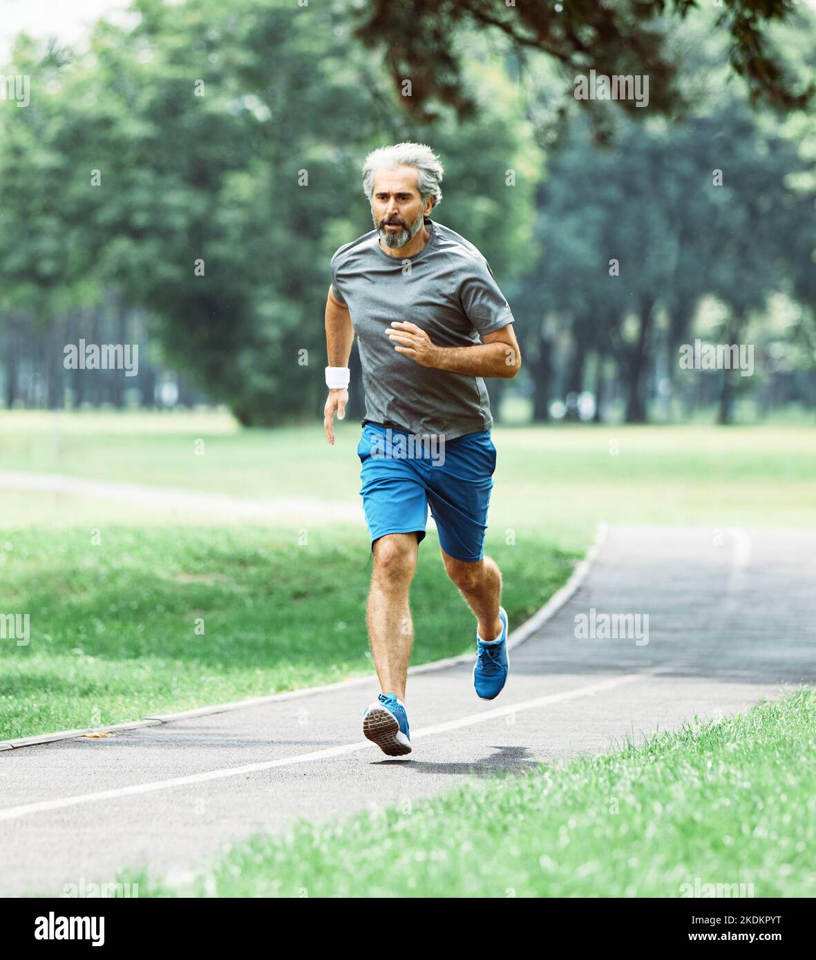 senior fitness man active sport exercise running jogging healthy runner ...