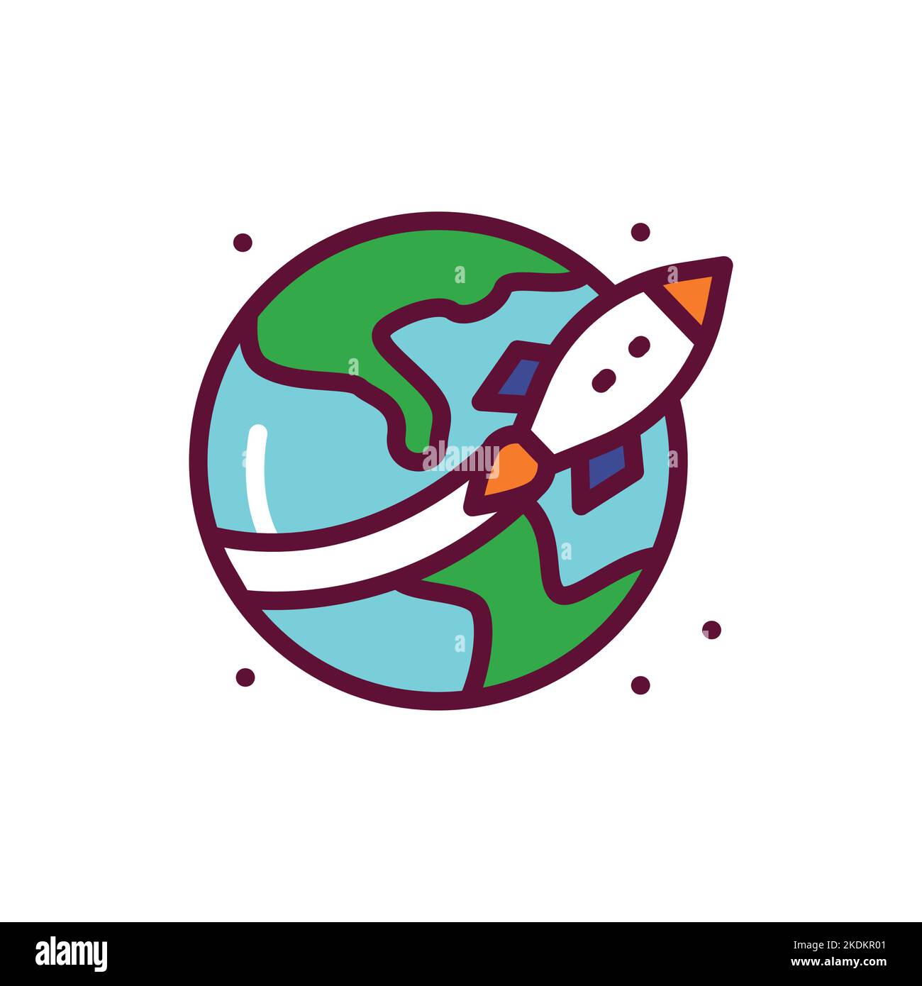 Planet earth color line icon. Pictogram for web page, mobile app, promo ...