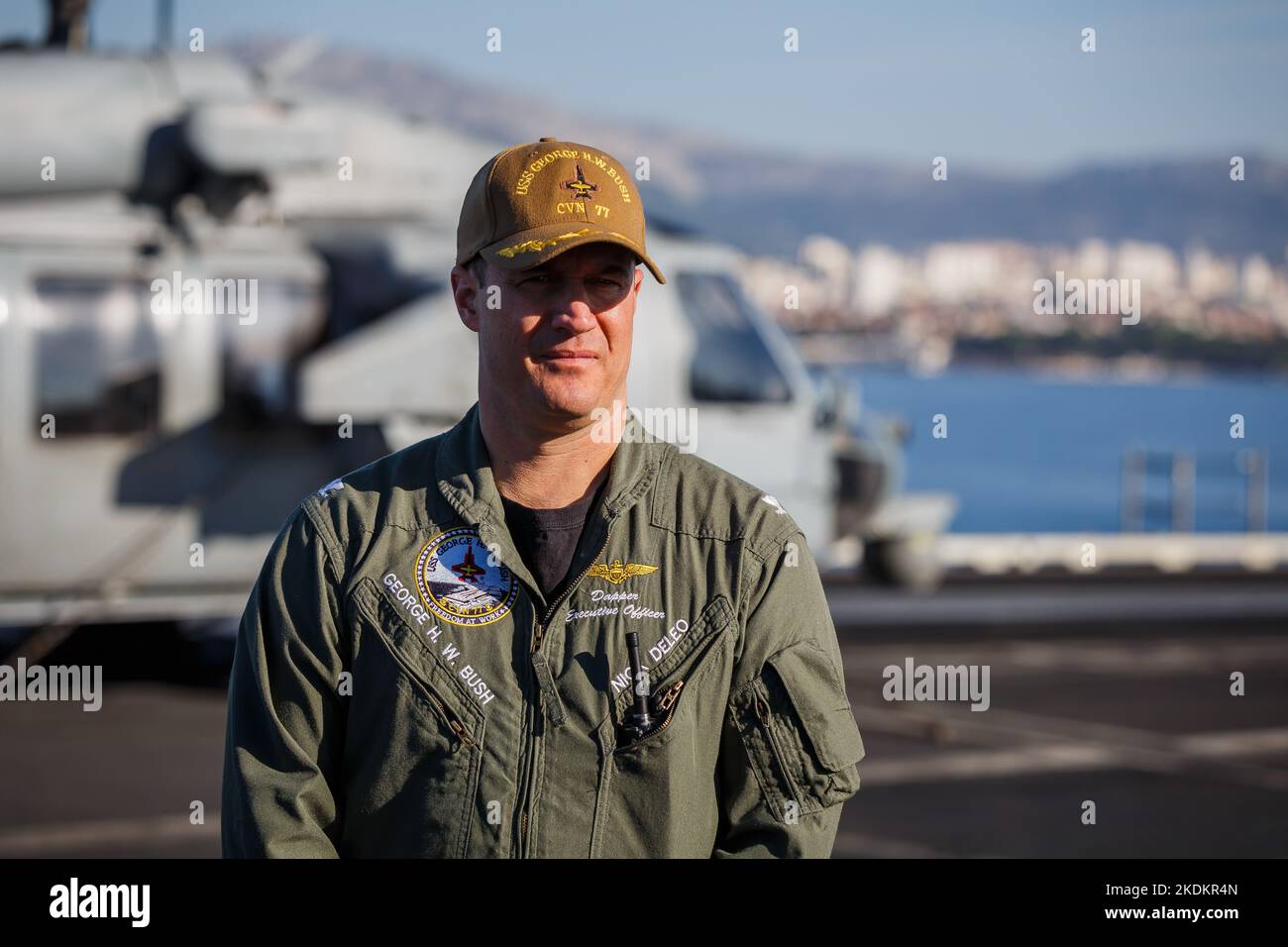 Executive Officer Captain Nick Deleois seen on a press conference ...