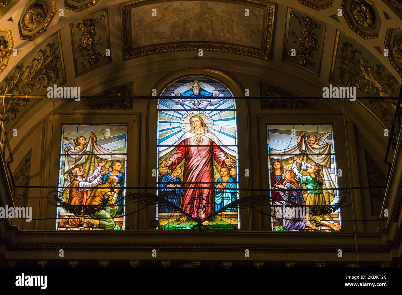 Stained glass depicting Jesus preaching, Chiesa di Santa Margherita ...