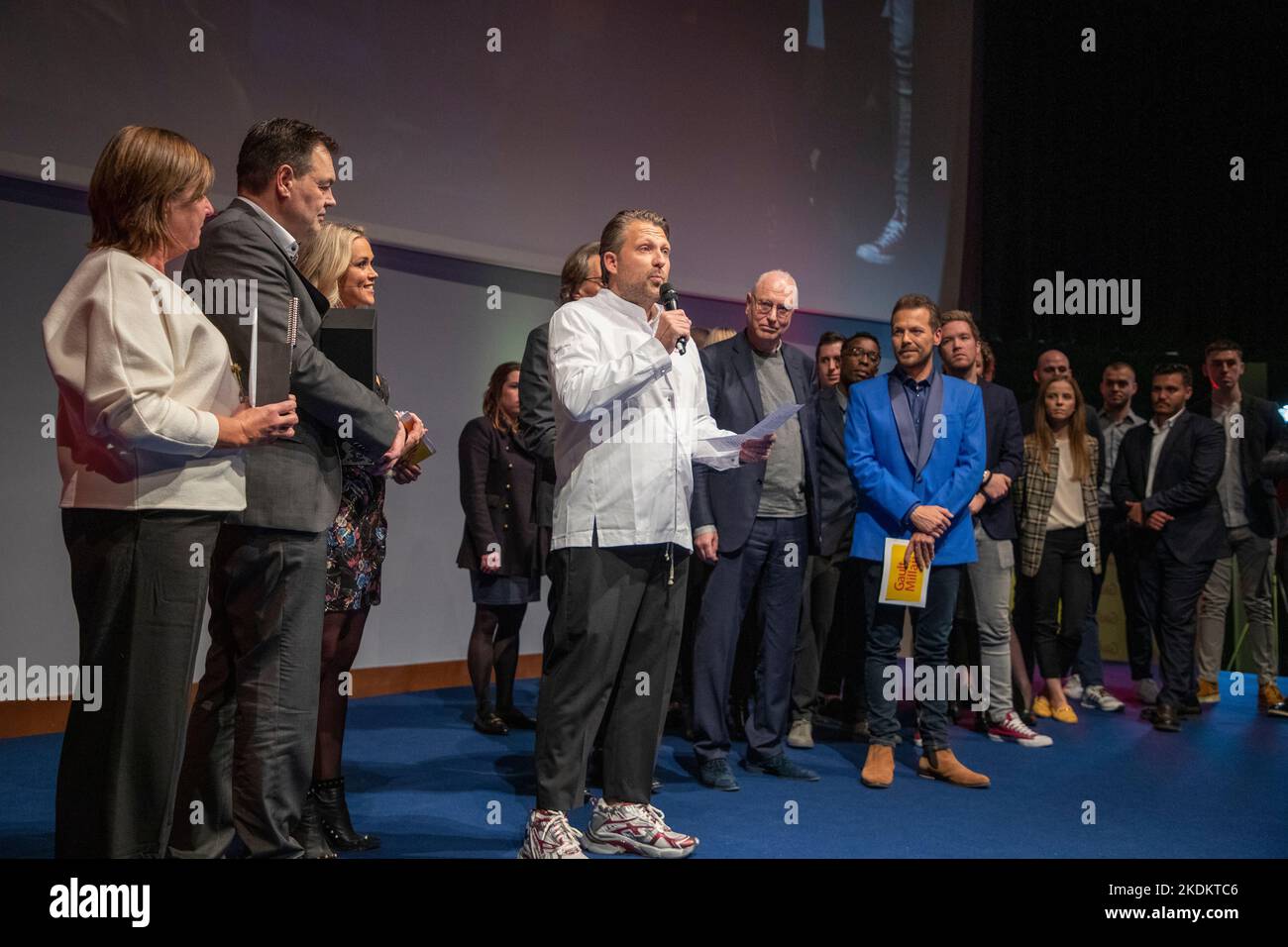 Nick Bril and (4L) pictured during the presentation of the 2023 edition ...