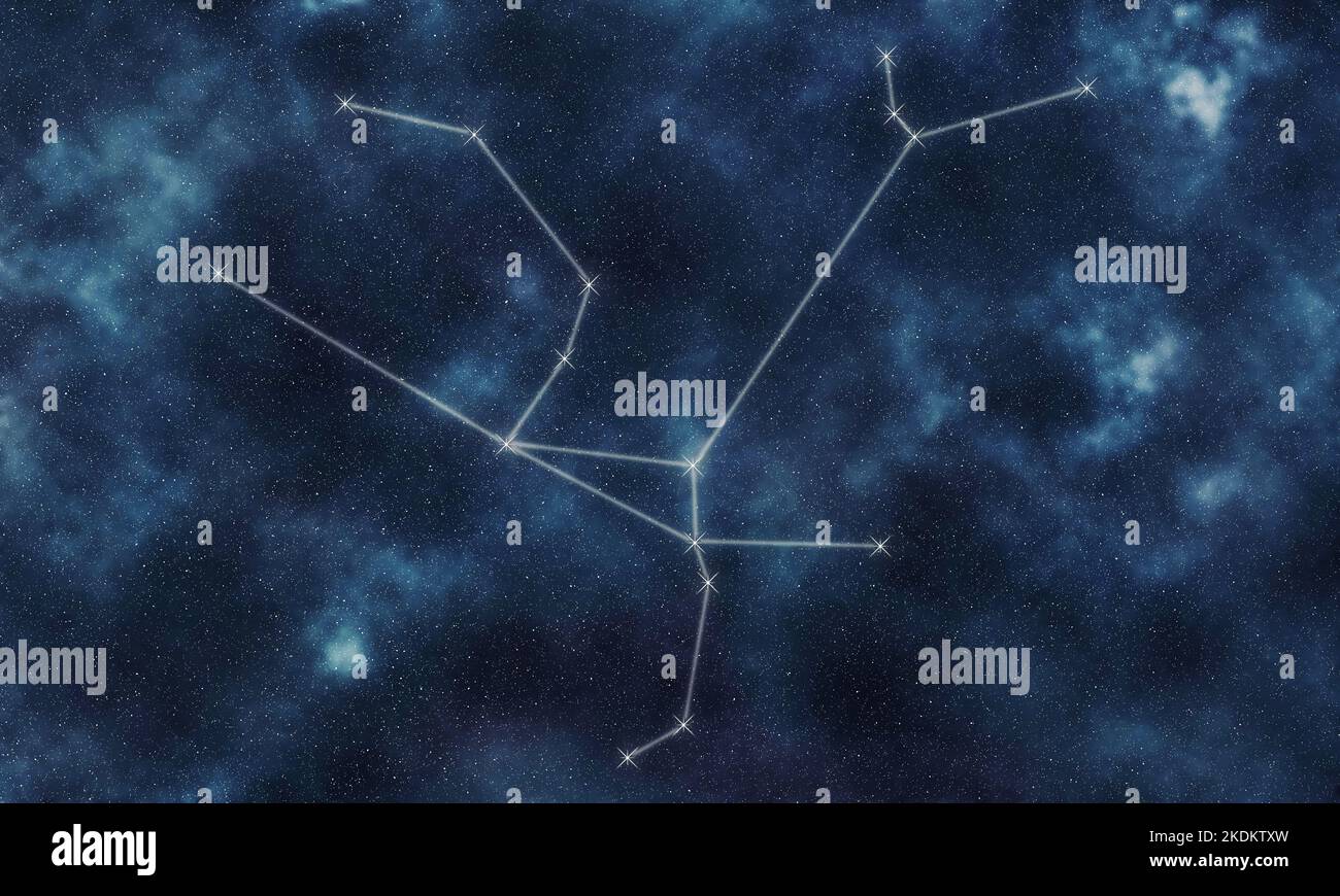 Andromeda Star Constellation, Night Sky, Constellation Lines Stock ...
