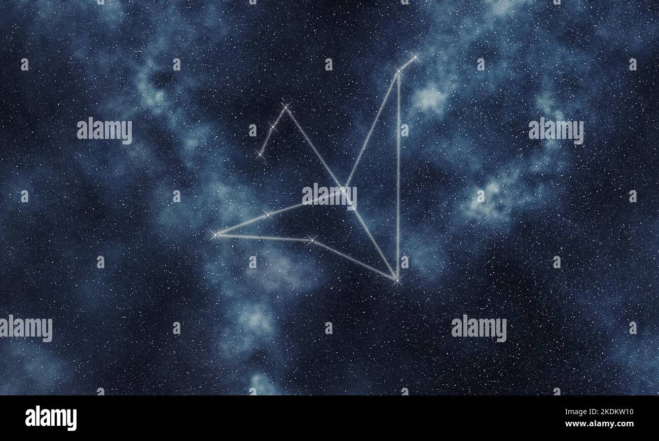 Aquila Star Constellation, Night Sky, Constellation Lines Eagle Stock ...