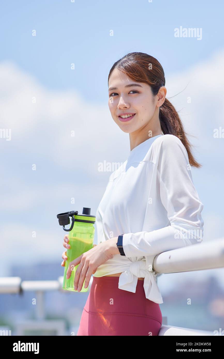 Young Japanese training downtown Stock Photo - Alamy