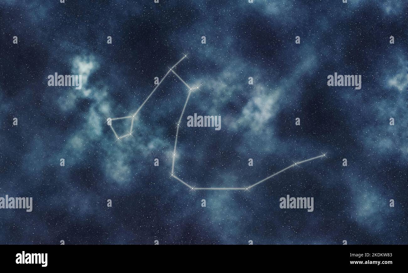 Draco Star Constellation, Night Sky, Constellation Lines Dragon Stock ...
