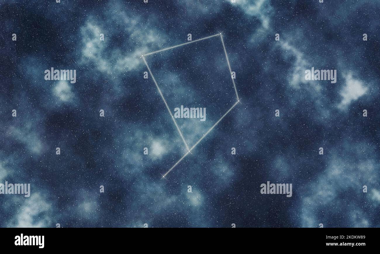 Corvus Star Constellation, Night Sky, Constellation Lines Crow Stock ...