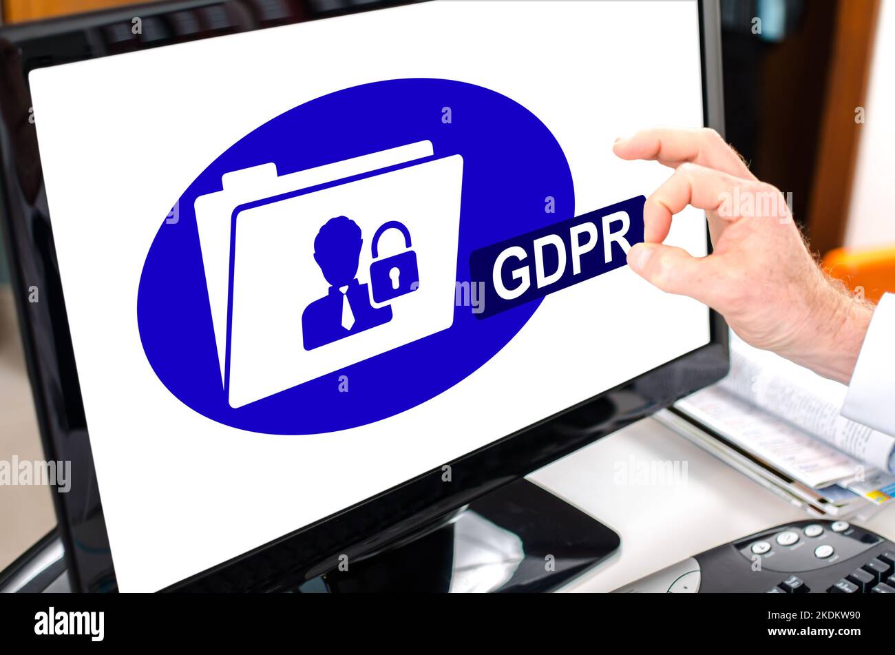 Gdpr concept shown on a computer screen Stock Photo - Alamy