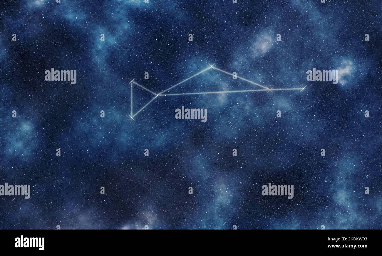 Dorado Star Constellation, Night Sky, Constellation Lines Dolphinfish ...