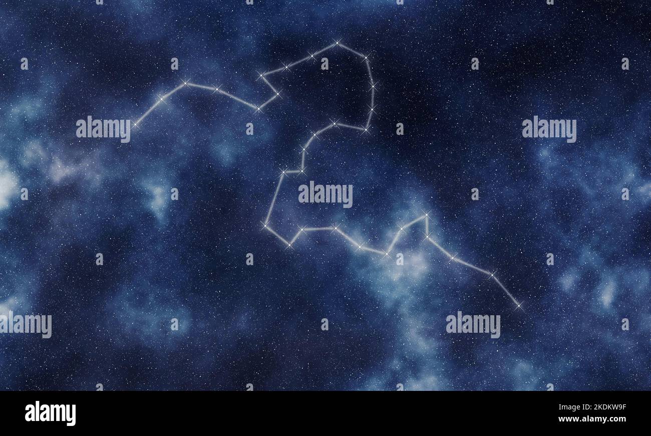 Eridanus Star Constellation, Night Sky, Constellation Lines Celestial River Stock Photo - Alamy