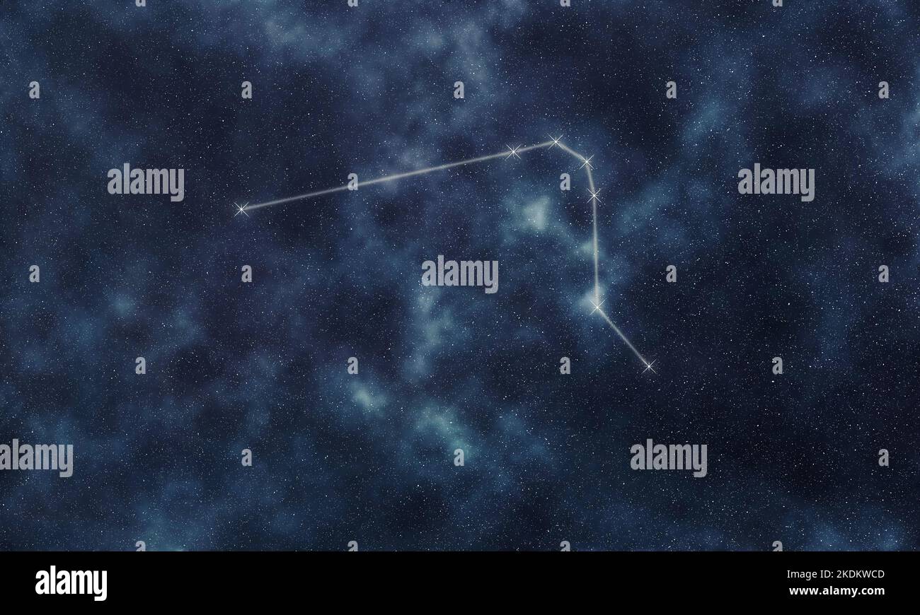 Horologium Star Constellation, Night Sky, Constellation Lines Clock ...