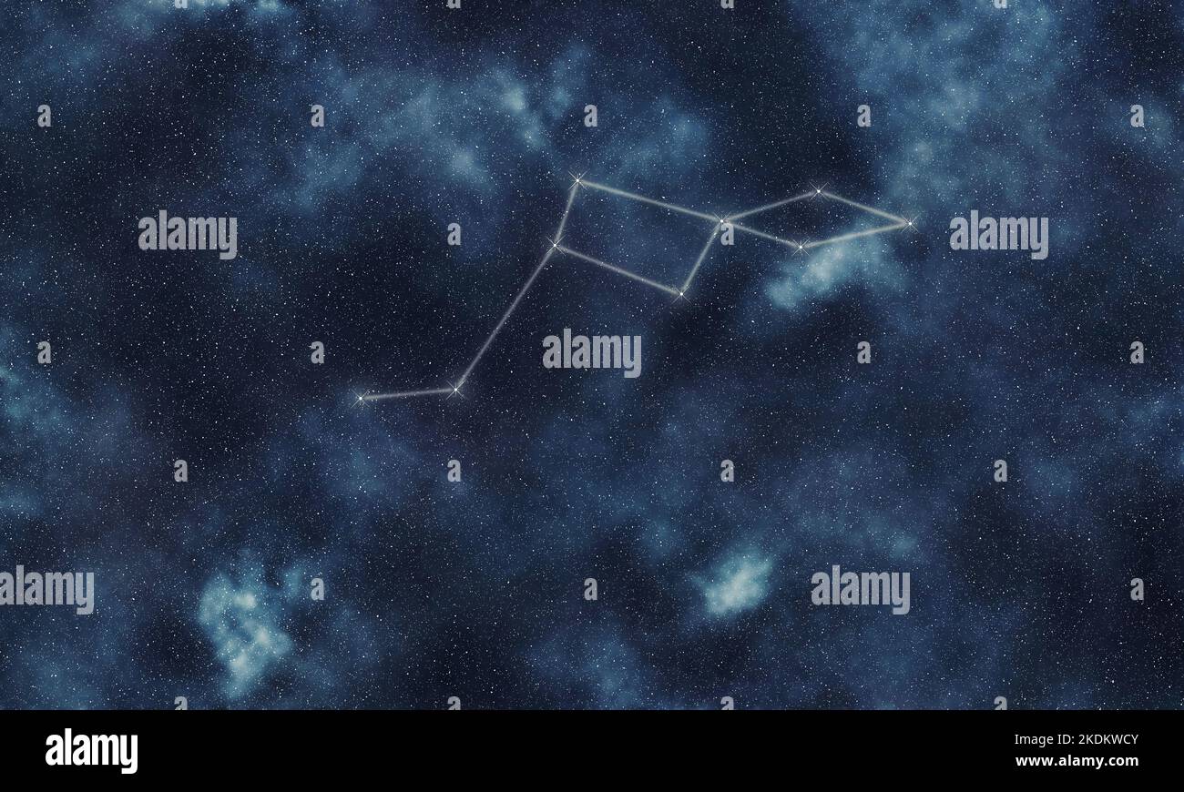 Lacerta Star Constellation, Night Sky, Constellation Lines Lizard Stock ...