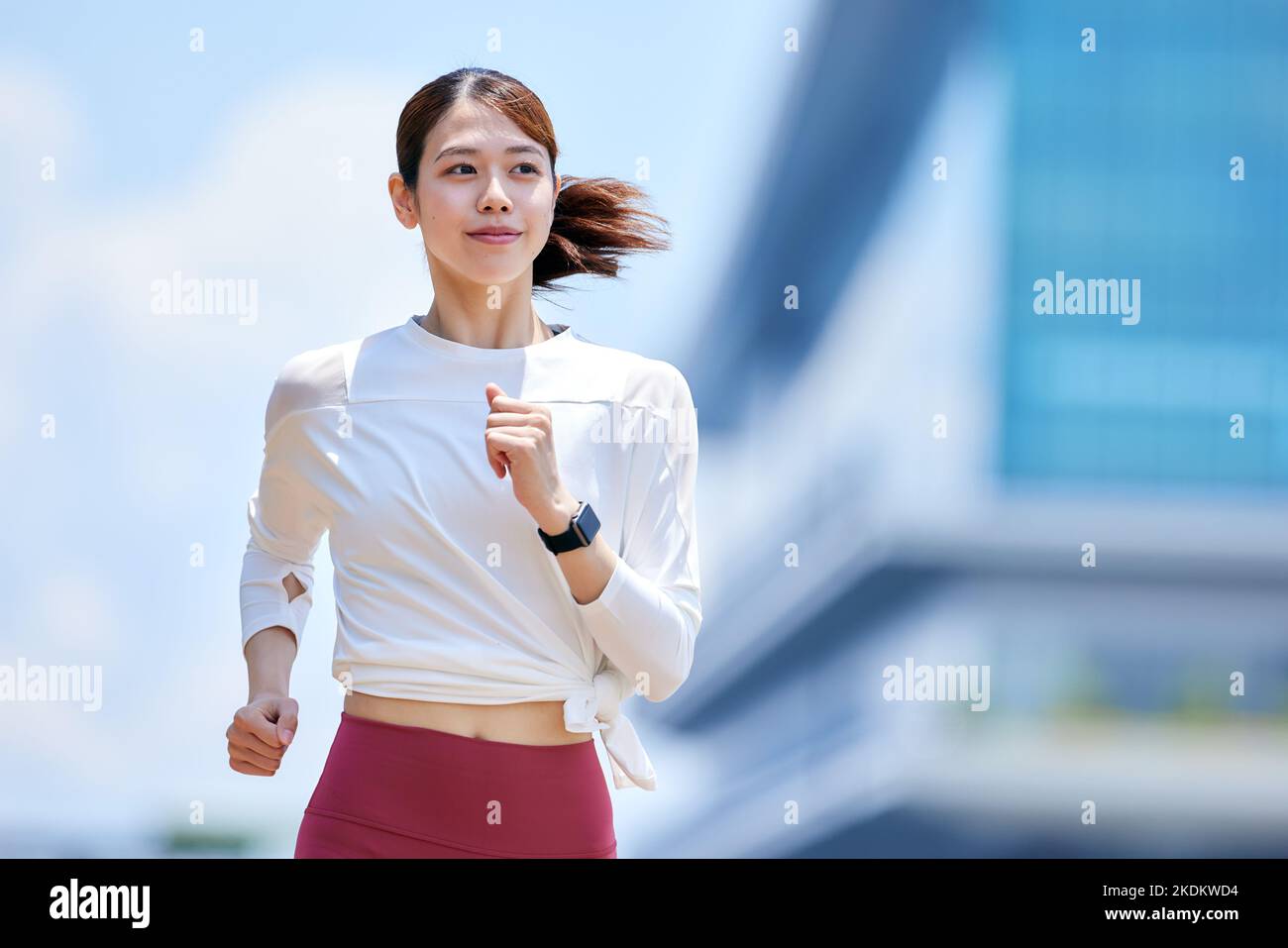 Young Japanese training downtown Stock Photo - Alamy