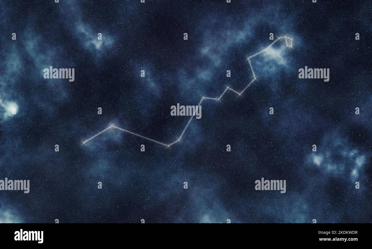 Hydra Star Constellation, Night Sky, Constellation Lines Sea Serpent ...