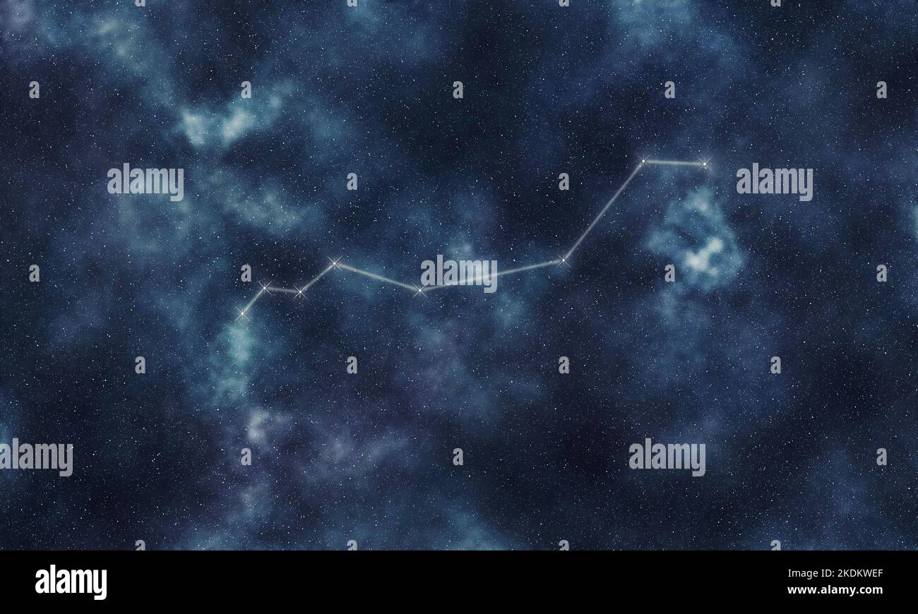 Lynx Star Constellation, Night Sky, Constellation Lines Cat Stock Photo ...