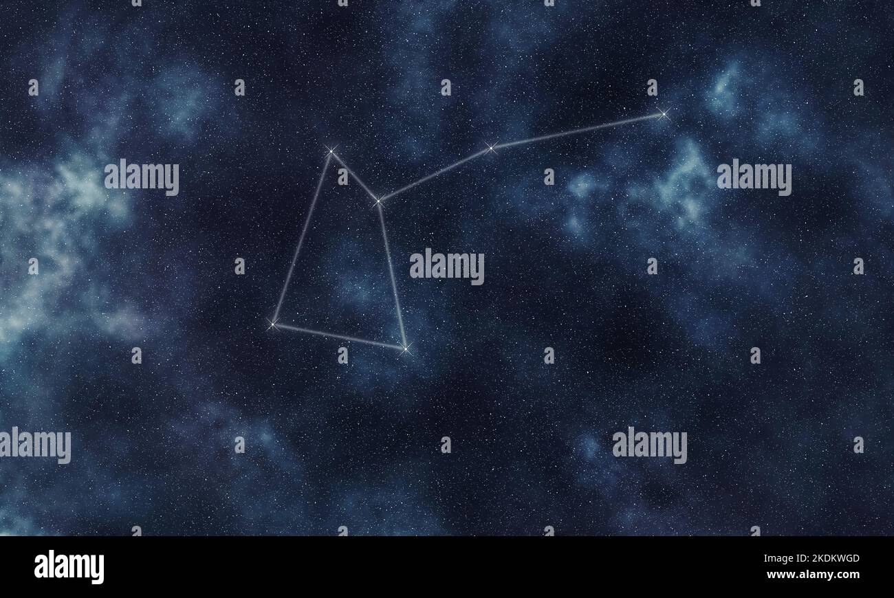 Musca Star Constellation, Night Sky, Constellation Lines Fly Stock ...