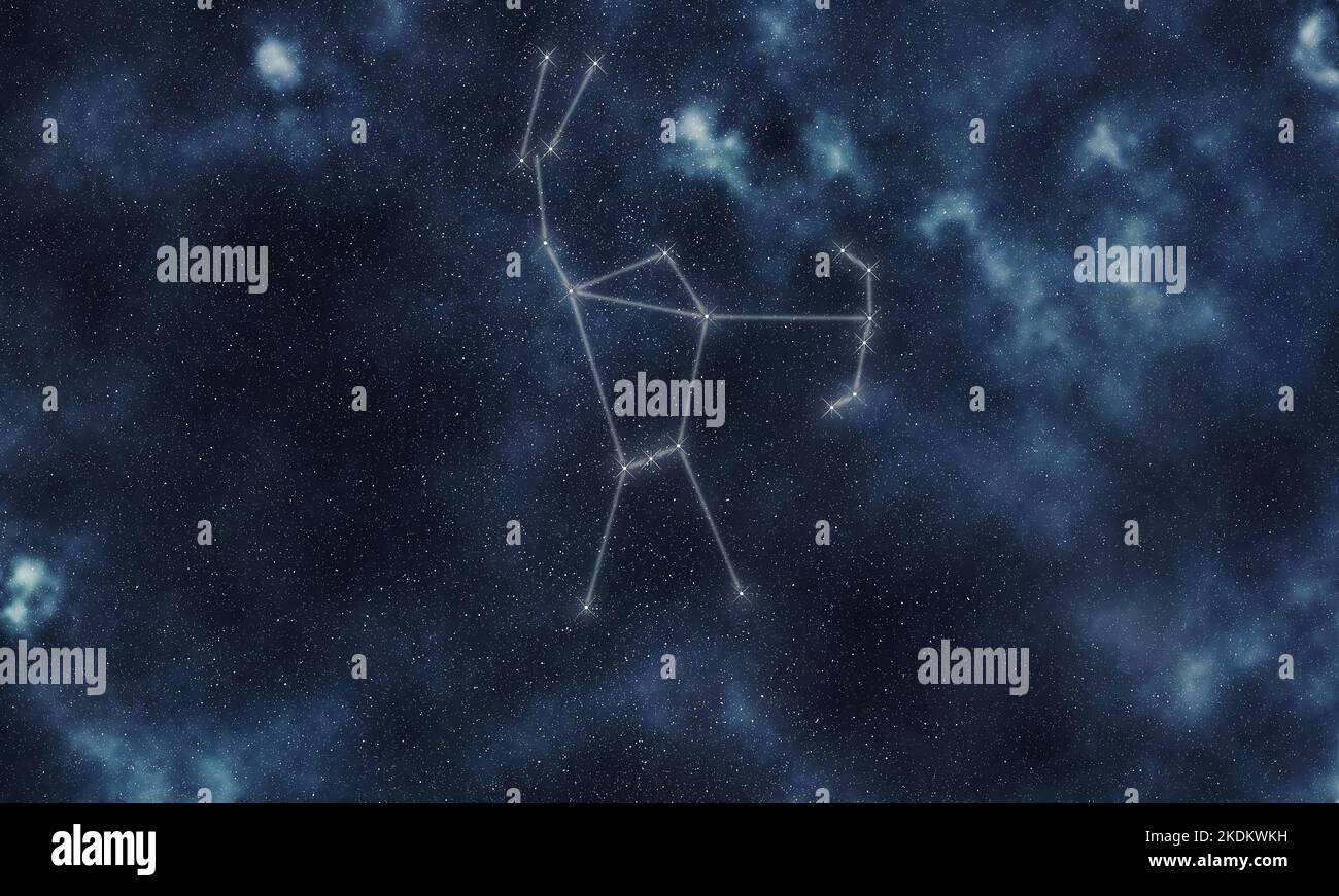 Orion Star Constellation, Night Sky, Constellation Lines Hunter Stock ...