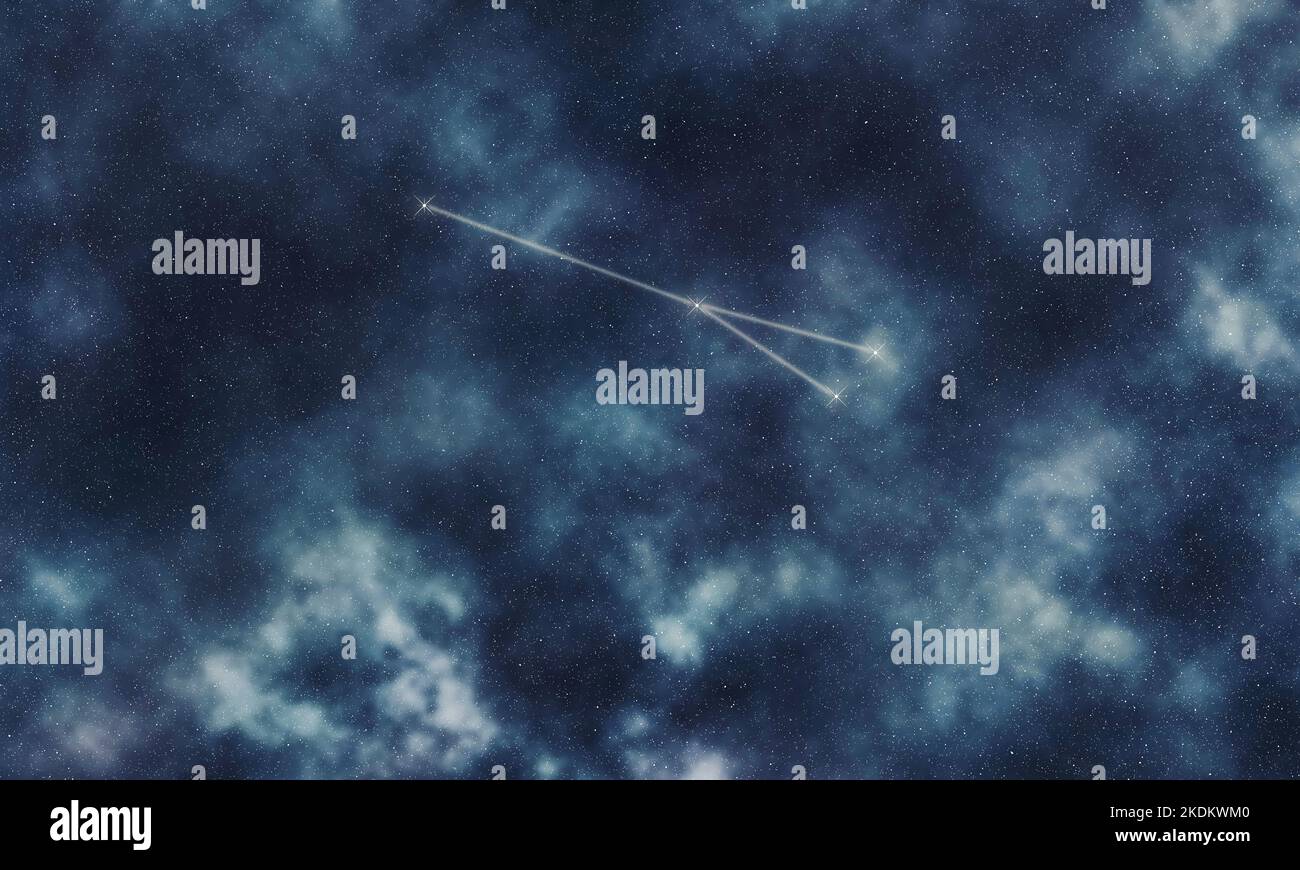 Sagitta Star Constellation, Night Sky, Constellation Lines Arrow Stock ...