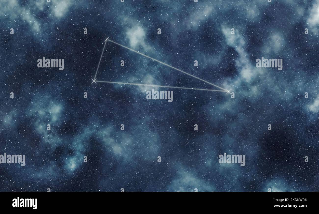 Triangulum Star Constellation, Night Sky, Constellation Lines Triangle ...