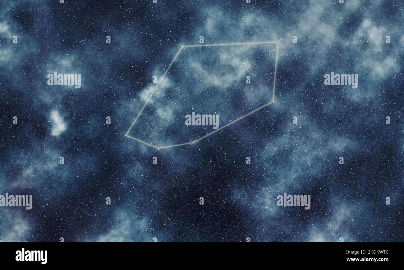 Tucana Star Constellation, Night Sky, Constellation Lines Toucan Stock ...