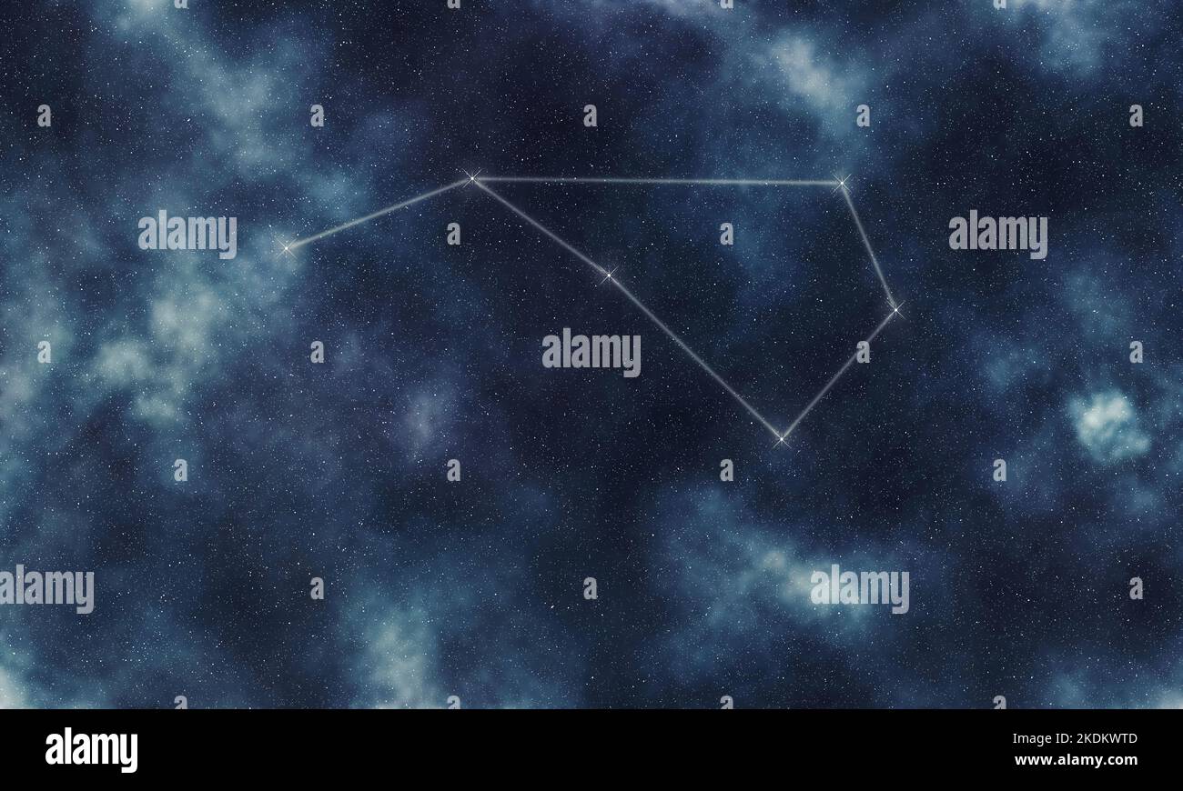 Volans Star Constellation, Night Sky, Constellation Lines Flying Fish ...