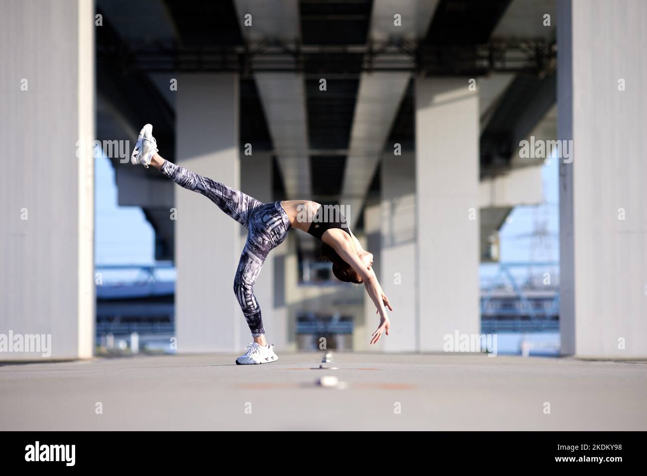 Young Japanese training downtown Stock Photo - Alamy