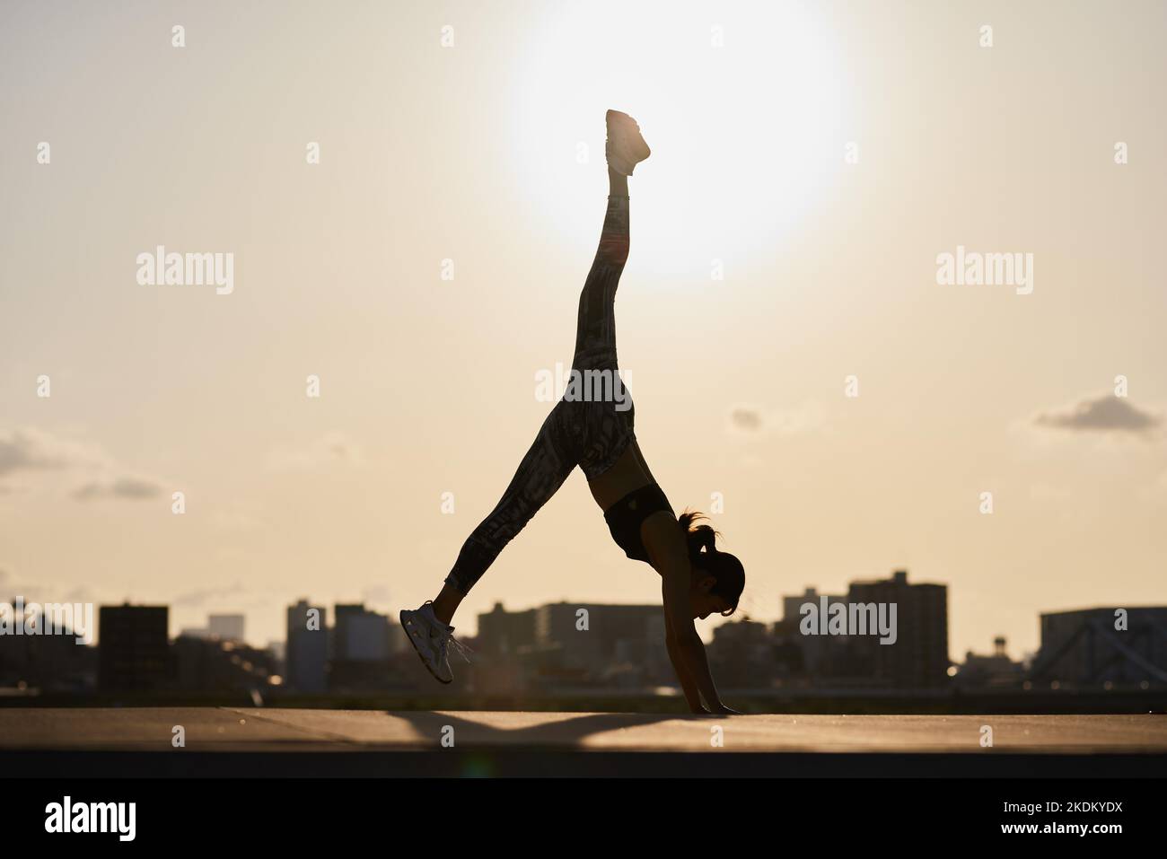 Young Japanese training downtown Stock Photo - Alamy
