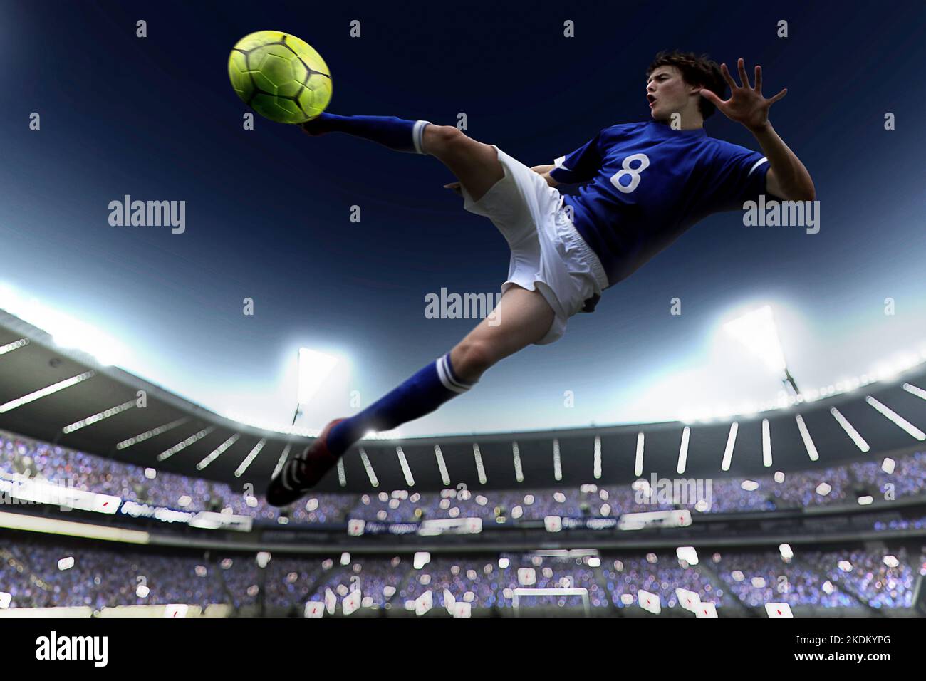 Football player stadium hitting ball hi-res stock photography and ...