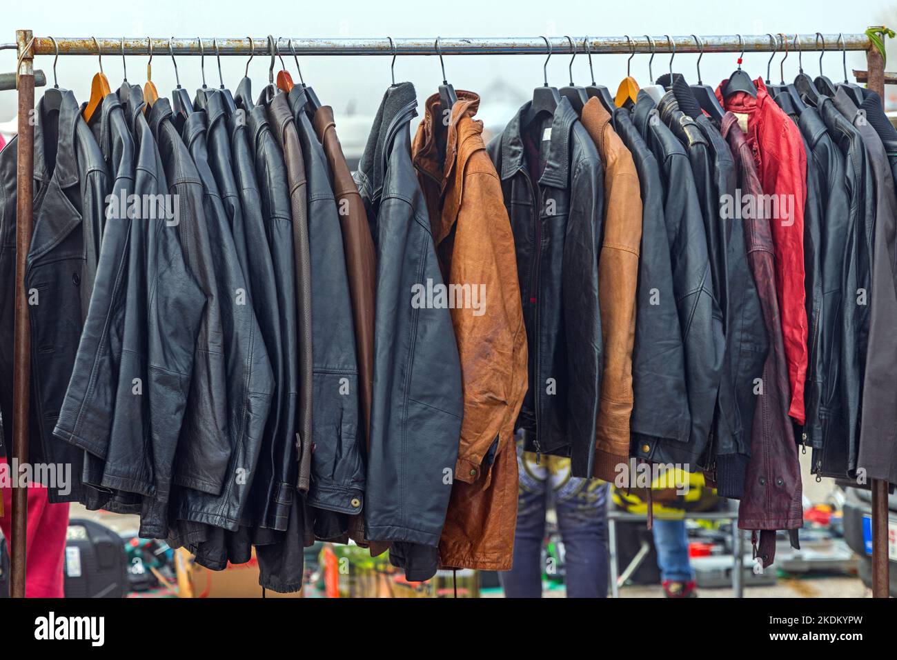 Classic Style Full Grain Leather Jackets for Sale at Flea Market Stock ...