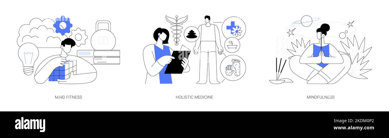 Mental and physical health treatment abstract concept vector ...