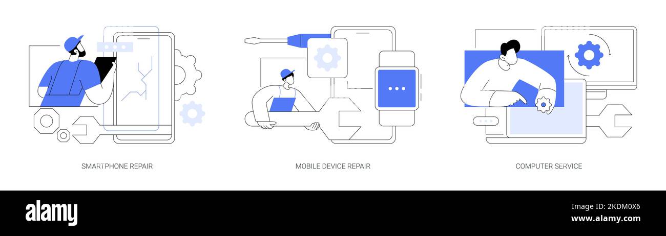 Gadget fixing abstract concept vector illustrations Stock Vector Image ...