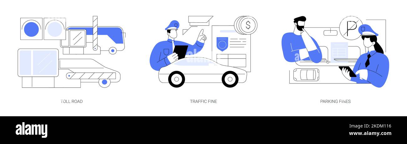 Driving rules violation abstract concept vector illustrations Stock ...